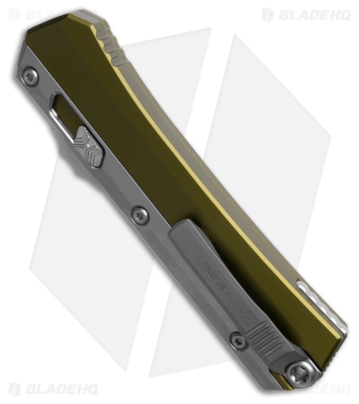 Microtech Glykon D/E OTF Knife Green Al Gray Ti SW M390