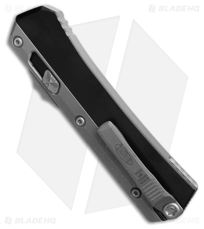 Microtech Glykon Serrated OTF Knife Black/Apoc Ti - Blade HQ