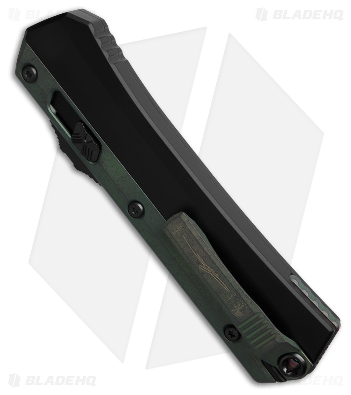 Microtech Glykon OTF Knife DLC Full Serr/Plain + Green Ti