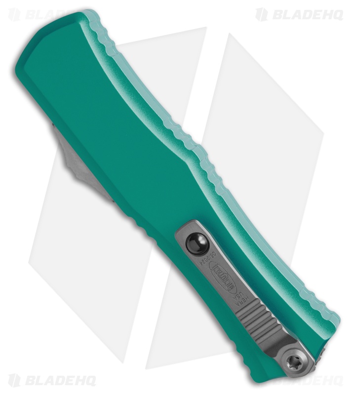Microtech Hera II Mini D/E OTF Turquoise Al SW Serr