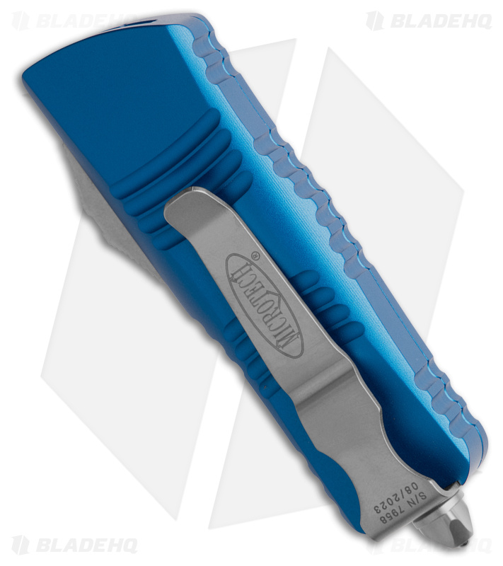 Microtech Troodon Mini D/E OTF Blue AL - Apoc Serr Blade HQ