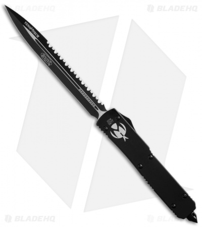 Microtech Venomtech OTF Automatic Knife Tactical (5.5" Black Full Serr) VT-3T - Blade HQ