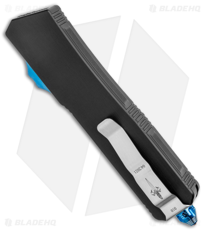 Microtech Scarab II - Dagger Spike Grind Blued Damascus w/ Titanium ...