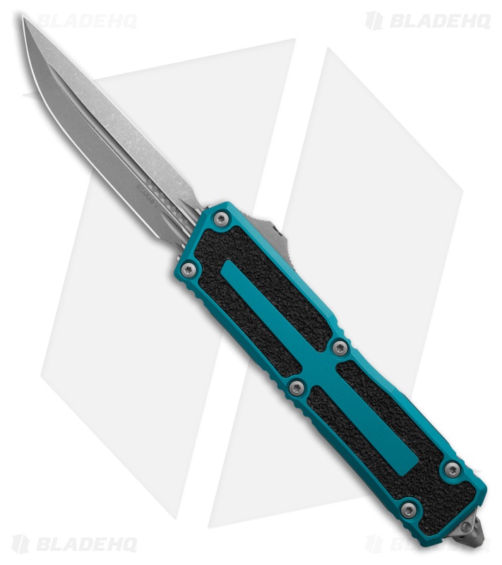 Microtech Scarab II OTF Knife Blue Aluminum D/E Apocalyptic