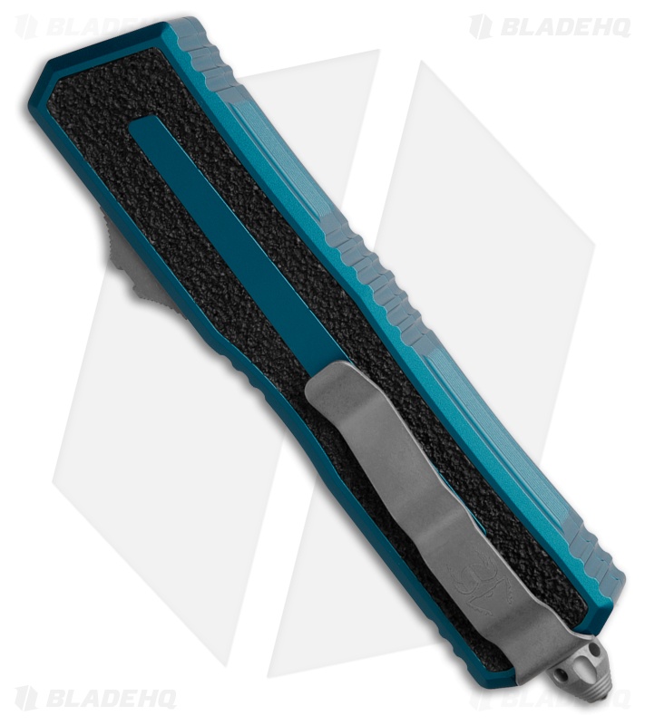 Microtech Scarab II OTF Knife Blue Aluminum D/E Apocalyptic