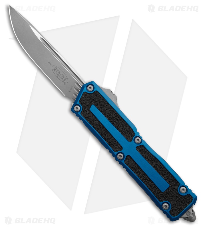 Microtech Scarab II OTF Knife Blue Aluminum S/E Apocalyptic