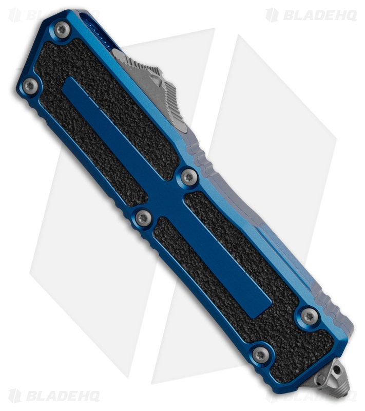 Microtech Scarab II OTF Knife Blue Aluminum S/E Apocalyptic