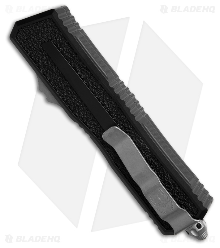 Microtech Scarab II OTF Knife Black Aluminum S/E Apoc Serr
