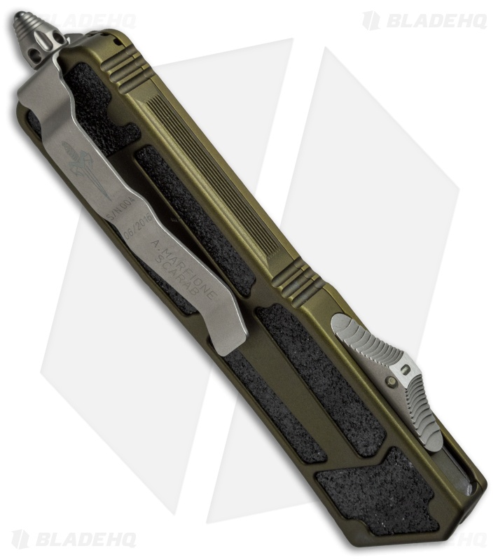 Marfione Custom Scarab Dagger OTF Automatic Knife OD Green (3.5" Mirror ...