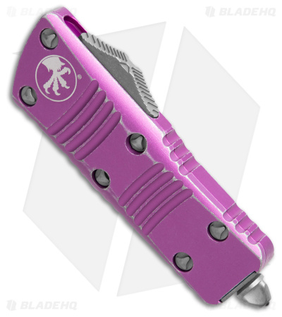 Microtech Troodon Mini OTF Knife Distressed Violet Blade HQ