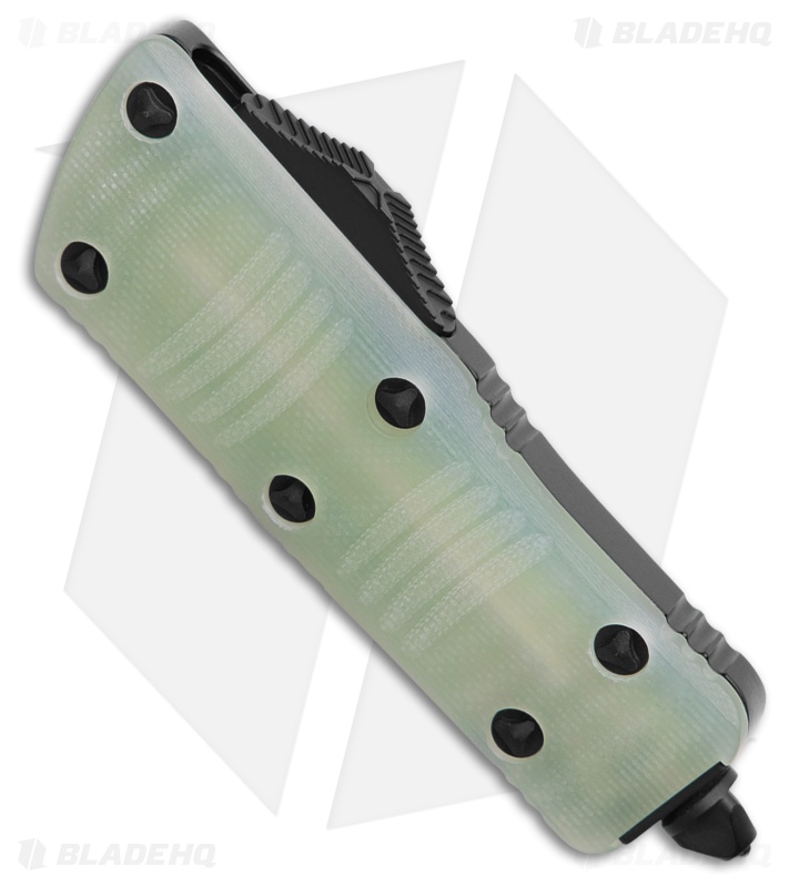 Microtech Troodon Mini OTF Knife Black Al/Jade G-10 D/E Blk