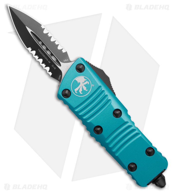 Microtech Troodon Mini OTF Teal Al D/E Black M390 Serr