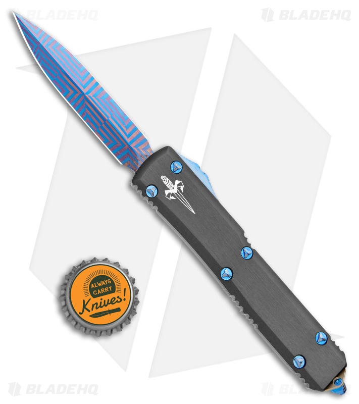 Marfione Custom Ultratech D/E OTF Knife Blue Ti HW (3.4" Blue Mosaic ...