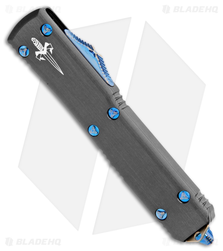 Marfione Custom Ultratech D/E OTF Knife Blue Ti HW (3.4" Blue Mosaic ...