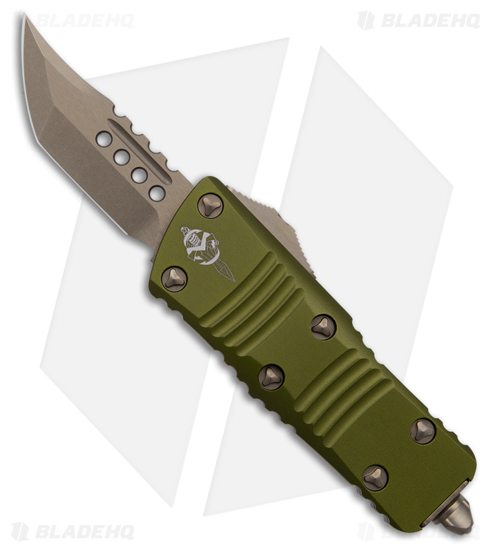 Microtech Mini Troodon Hellhound Green + Bronze - Blade HQ