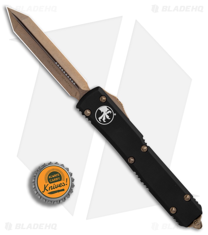 Microtech Spartan Ultratech | OTF Automatic Knife | Black + Bronze