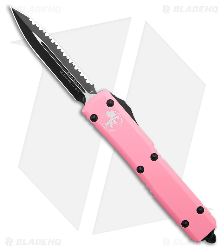 Microtech Ultratech Auto Knife Pink Al (Blk Serr) - Blade HQ