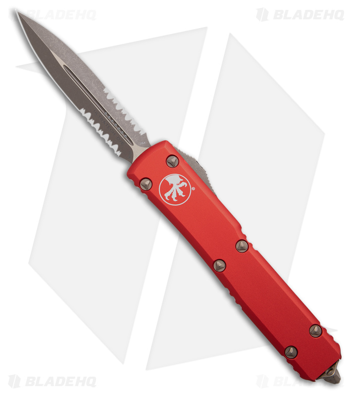 Microtech Ultratech Red/Bronze Apoc Double Serr - Blade HQ