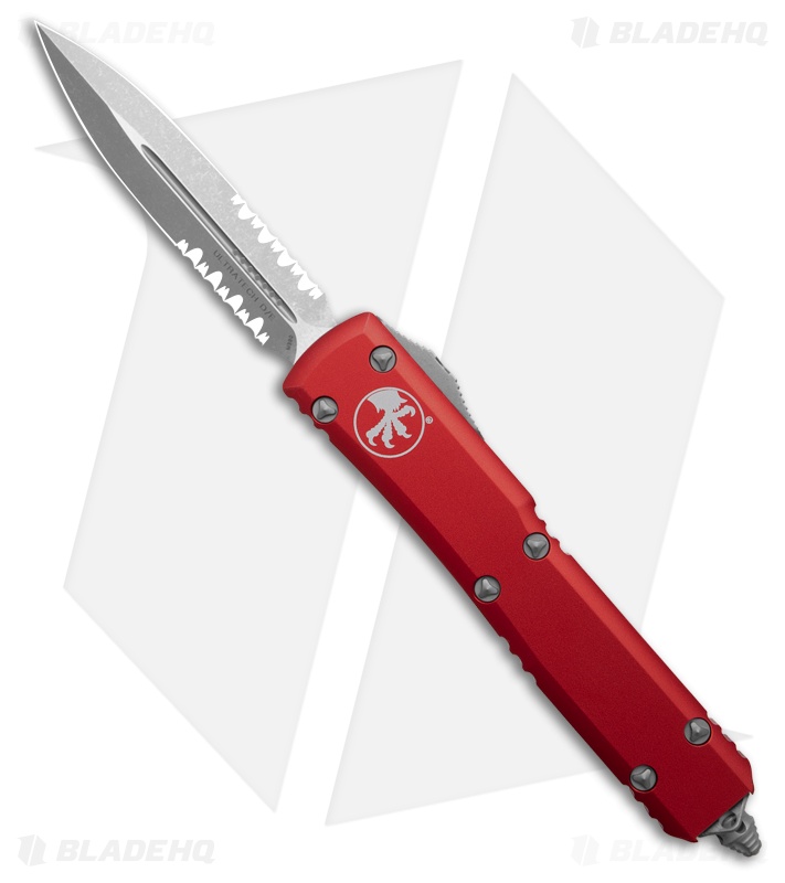 Microtech Ultratech OTF Knife Red Aluminum D/E SW Serr
