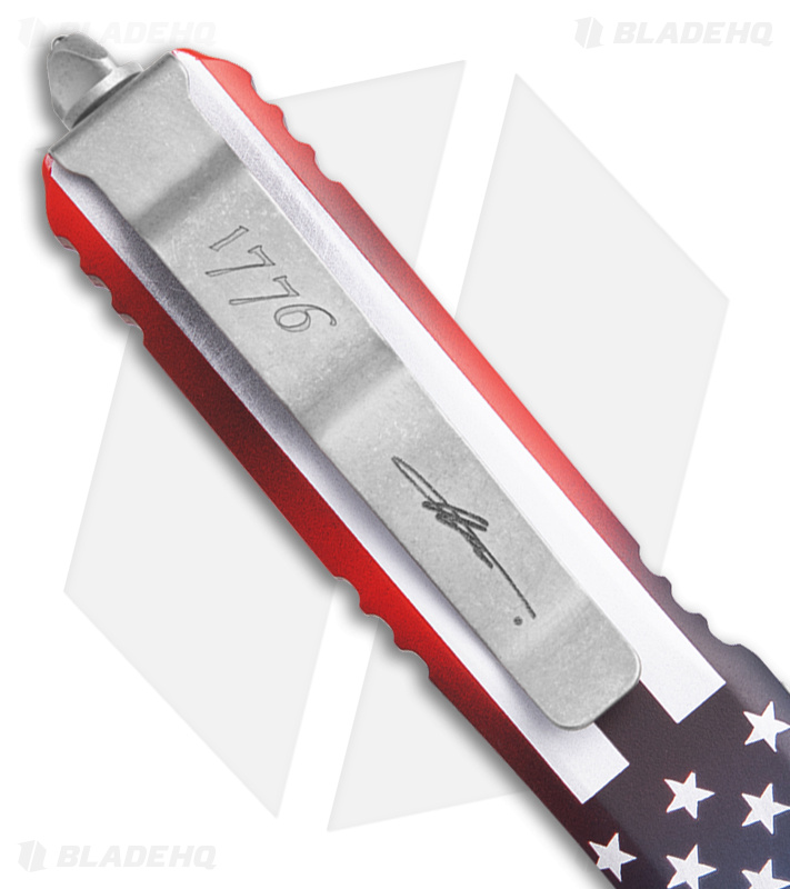 Microtech Ultratech OTF D/E Auto USA Flag (AP Serr) - Blade HQ