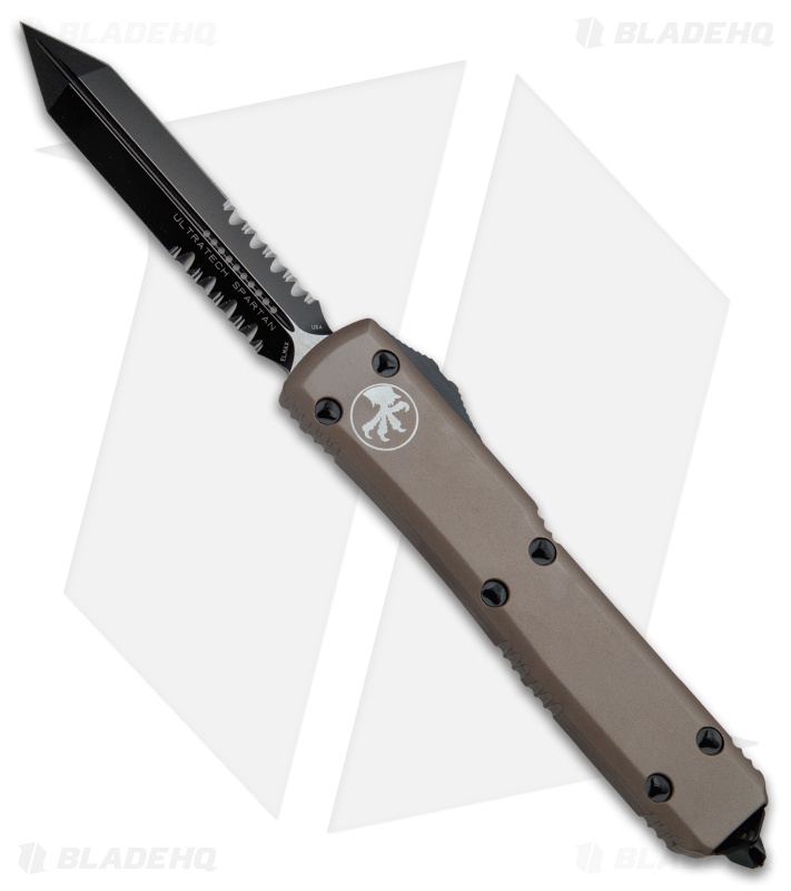 Microtech Ultratech Spartan OTF Automatic Knife Tan CC (3.4" Black Serr ...