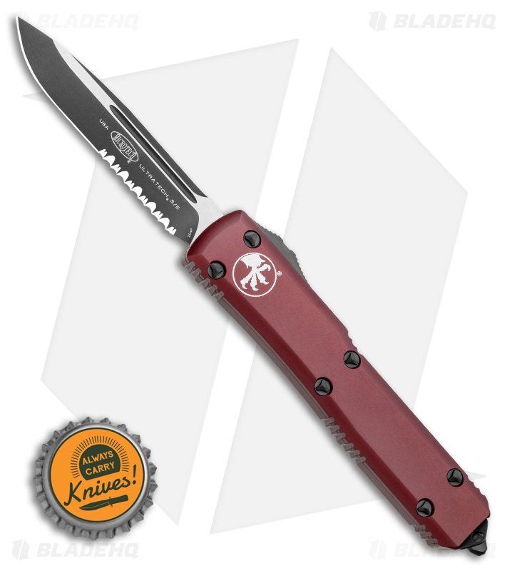 Microtech Ultratech S/E OTF Automatic Knife Merlot Red (3.4" Black Serr ...