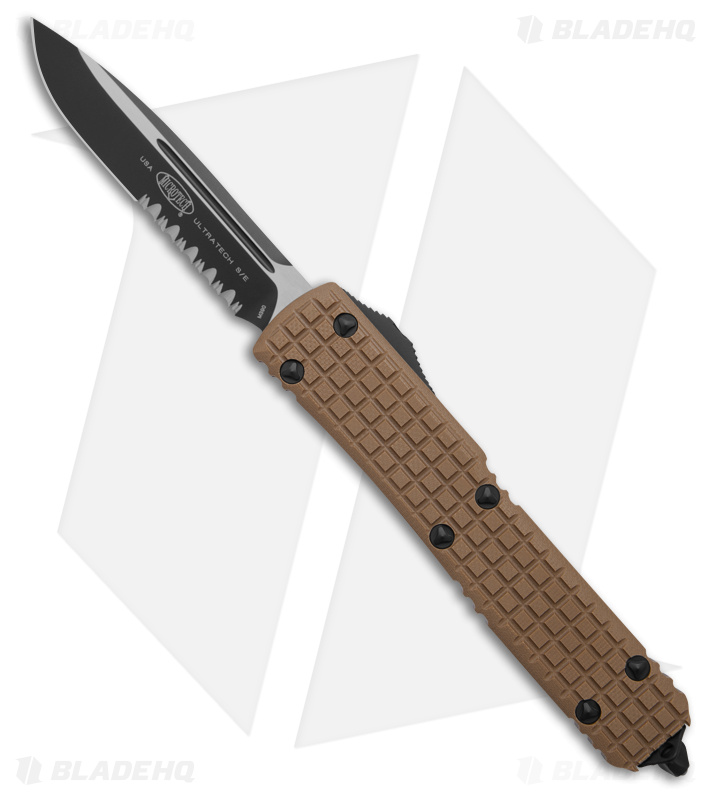 Microtech Ultratech S/E OTF Tan Frag (Black Serr) - Blade HQ