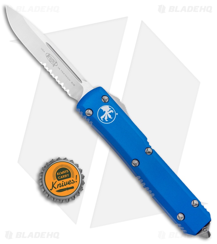 Microtech Ultratech | Blue Automatic Knife | Satin Serrated