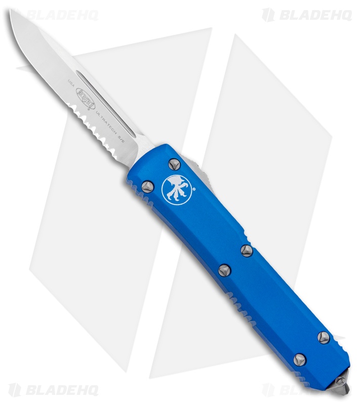Microtech Ultratech | Blue Automatic Knife | Satin Serrated