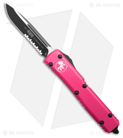 Microtech Ultratech S/E OTF Auto Pink (Black Serr) - Blade HQ