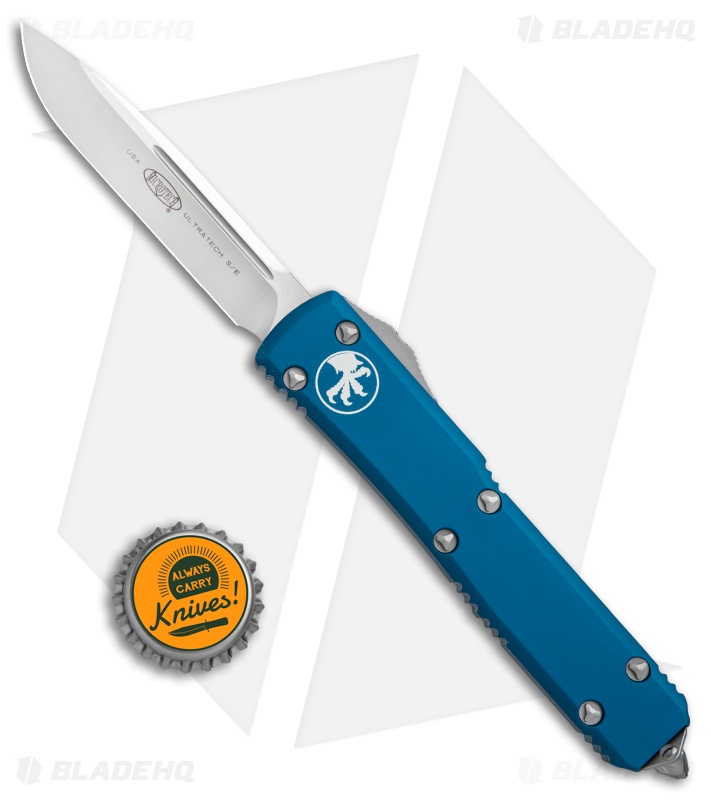 Microtech Ultratech S/E Drop Point OTF Knife Blue + Satin