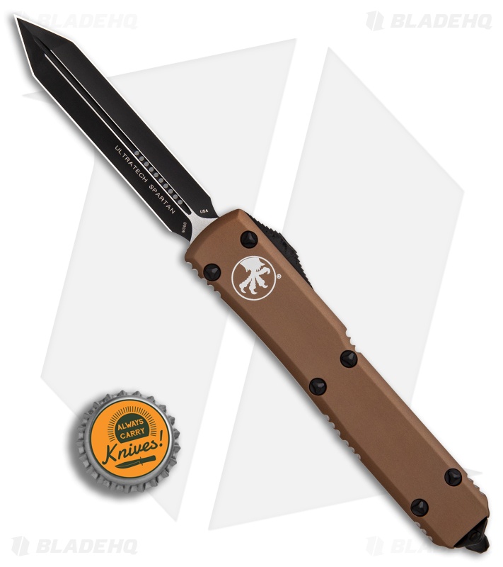 Microtech Ultratech Spartan OTF Automatic Knife Tan CC (3.4" Black) 223 ...