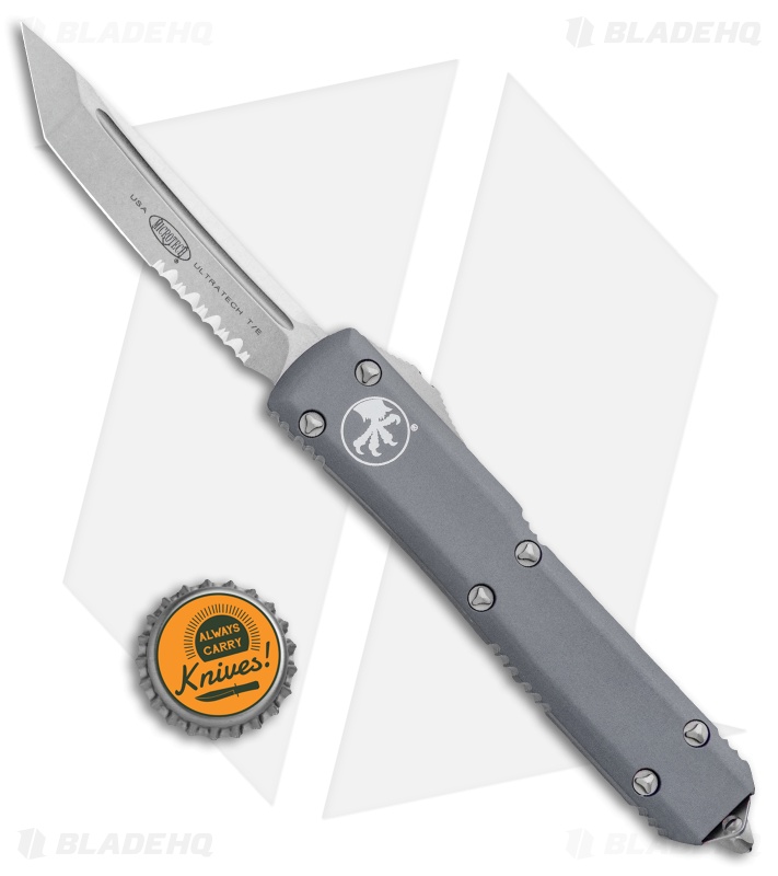 Microtech Ultratech - OTF Automatic Knife | Gray + Tanto Serr