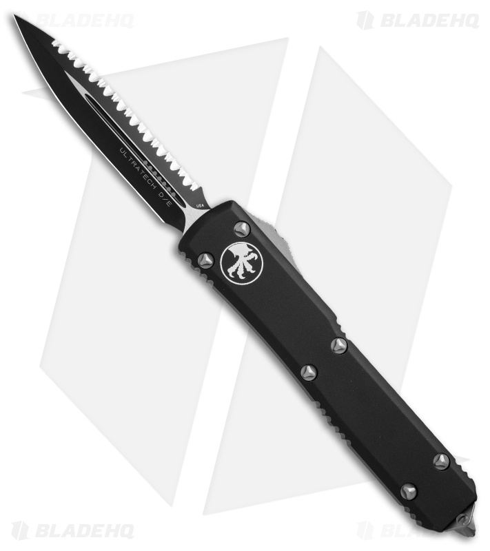 Microtech Ultratech D/E OTF Automatic Knife Black CC (3.4" Black Full ...