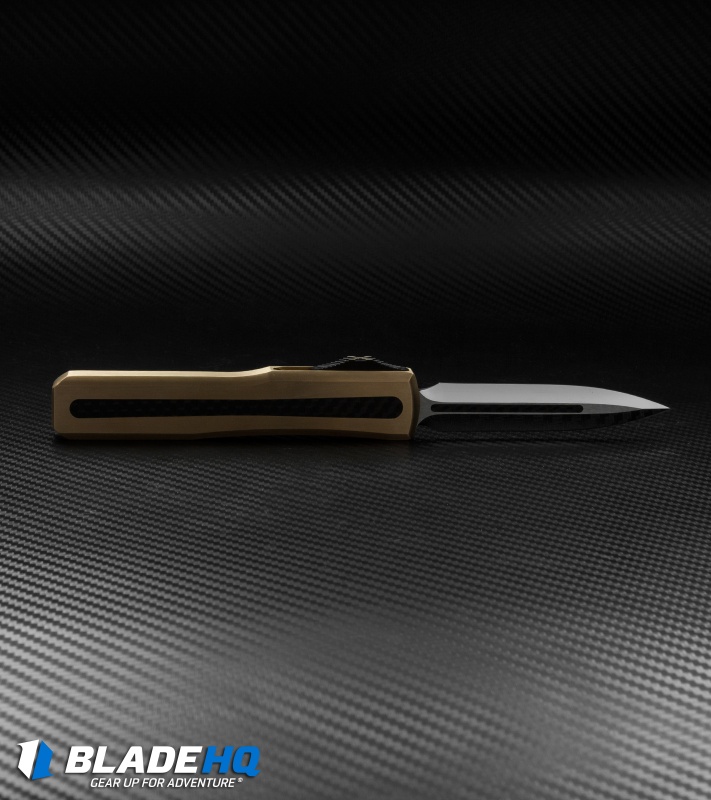 Marfione Custom Knives Ultratech OTF Knife Brass/Carbon Fiber (Mirror ...