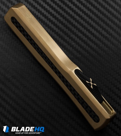 Marfione Custom Knives Ultratech OTF Knife Brass/Carbon Fiber (Mirror ...