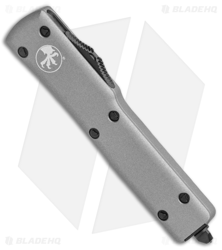 Microtech Silver UTX-70 D/A OTF S/E Automatic Knife Silver (2.4" Black ...