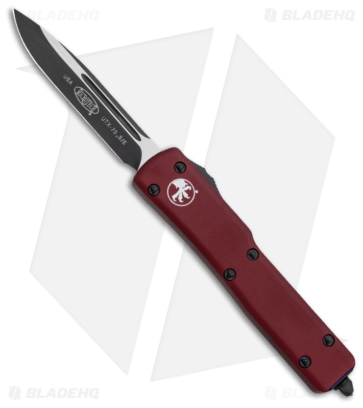 Microtech UTX-70 S/E OTF Automatic Knife Merlot (2.4" Two-Tone) 148-1MR ...