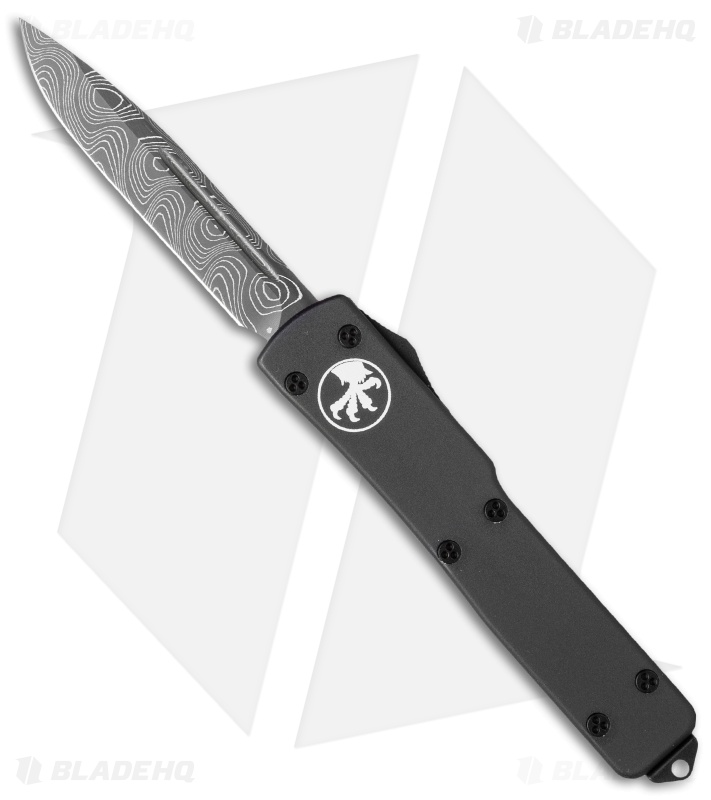 Microtech UTX-70 S/E OTF Automatic Knife Black (2.4" Damascus) - Blade HQ
