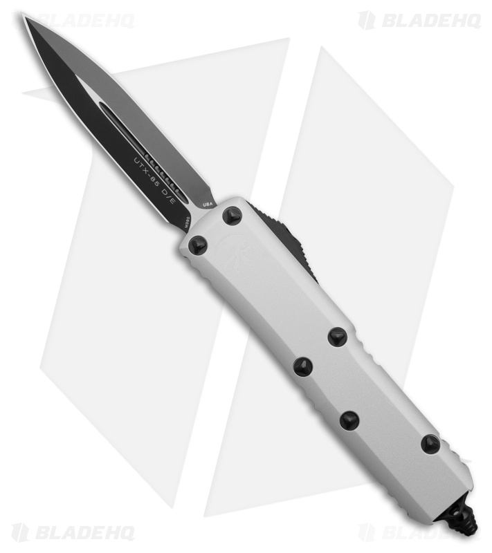 Microtech UTX-85 OTF Knife Clear Aluminum D/E Black