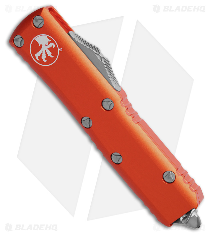 Microtech UTX-85 T/E OTF Knife Orange Aluminum SW Full Serr