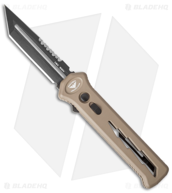 Paragon Para X Tanto OTF Automatic Knife Brown Bolt (3.5" Black Serr ...