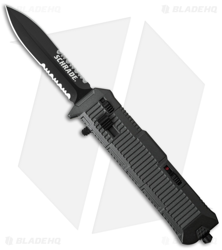 Schrade Viper OTF Assisted Knife Black (3.375" Black Serr) SCHOTF8BS ...