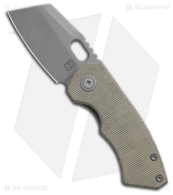 BergBlades Mini Slim 2.0 Green Micarta Cleaver SW S90V