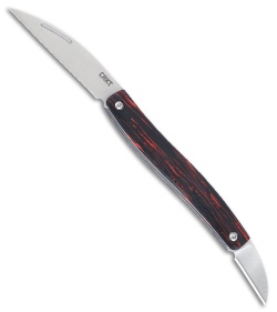 CRKT Forebear Slip Joint Knife 2 Blades + Red/Black G-10
