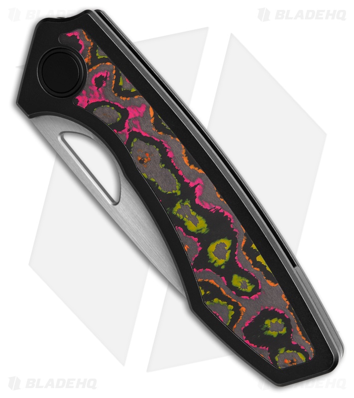 Gecko Customz Sikorae V2 Black Ti/Flo Party CF Inlay Knife