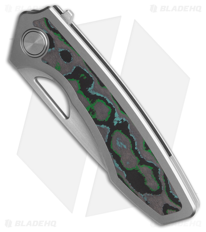 Gecko Customz Sikorae V2 Ti/Kelp Bed CF Inlay Flipper Knife