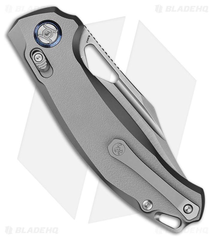 Kunwu Knives Django XL XT Lock Knife Gray Orange Peel Ti Satin Elmax