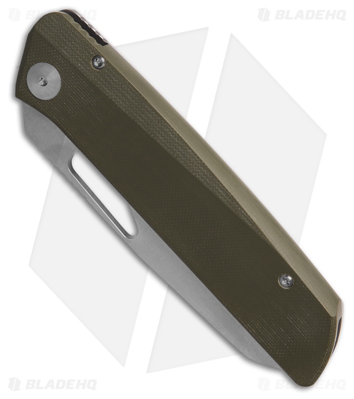 Liong Mah Designs KUF Green G-10 Modified Santoku SW ELMAX