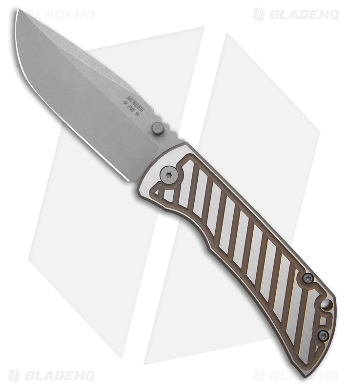 McNees Knives MAC2-3.5 Gray/BRZ "Fastback" Titanium - Blade HQ